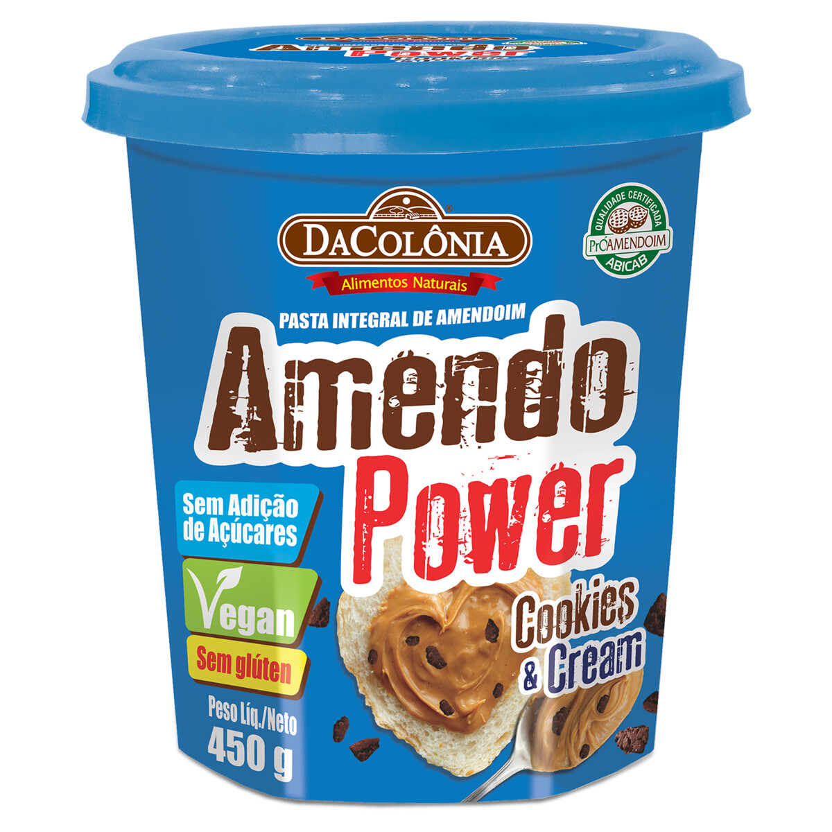 Pasta de Amendoim Amendo Power 450g C/cookies/crea é aqui na Barcelos