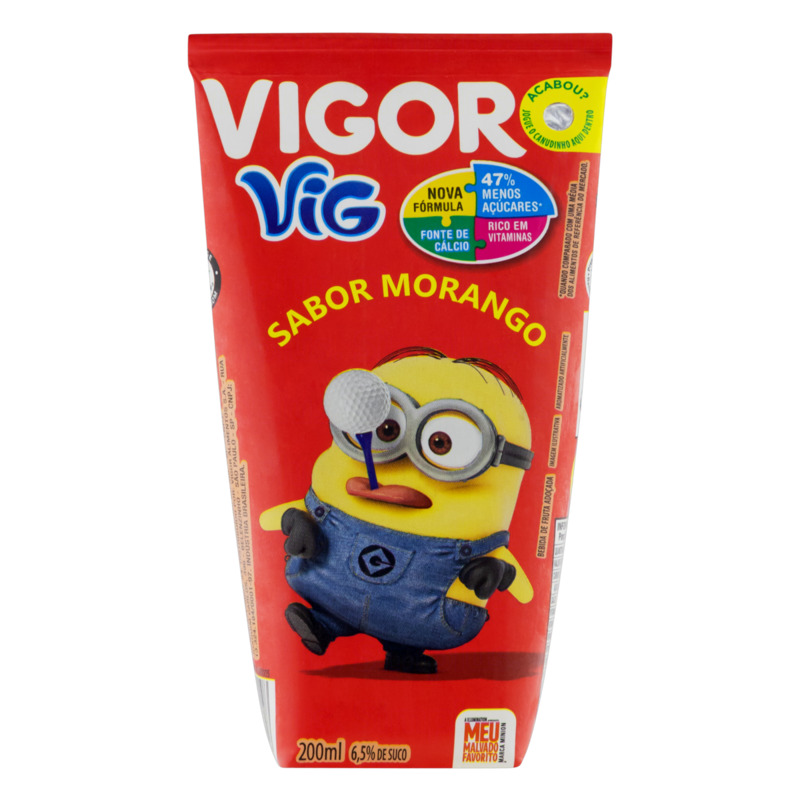 Suco Minions Vigor 200ml Morango é aqui na Barcelos