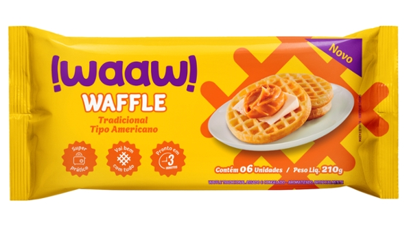 Waffle Waaw 210g Tradicional é aqui na Barcelos