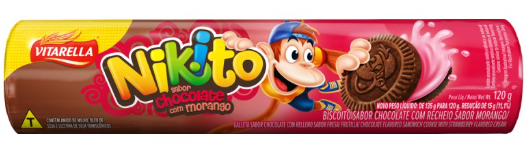 Biscoito Rech.nikito 120g Choco.morango é aqui na Barcelos